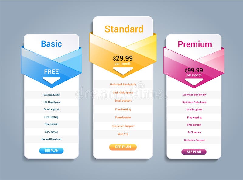 Vector Host Pricing for Plan Website Banner. Stock Vector ...