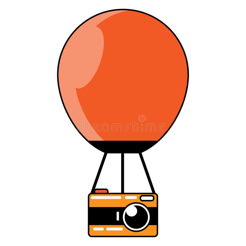 Vector Hot Air Balloon Carrying Camera Stock Vector - Illustration of ...