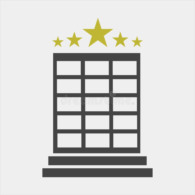 Vector Hotel Image. Hotel Business Icon. Image Icon of a Five-star ...