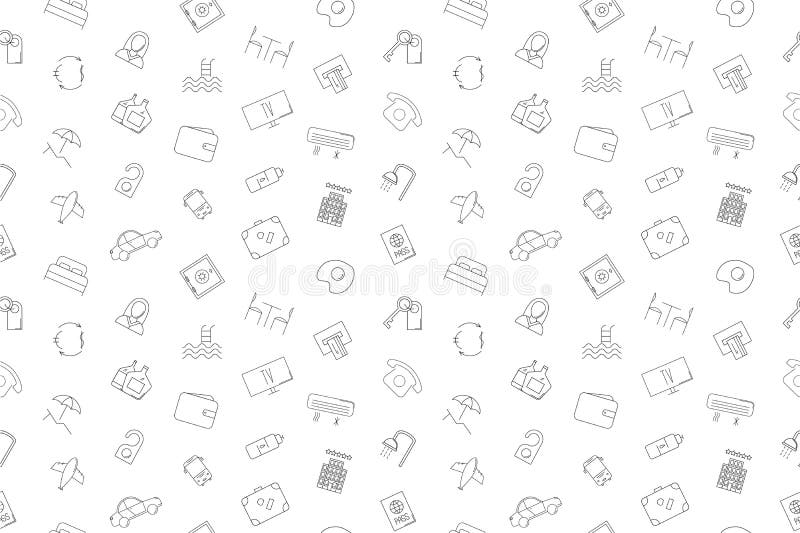 Vector Hotel Pattern. Hotel Seamless Background Stock Vector ...