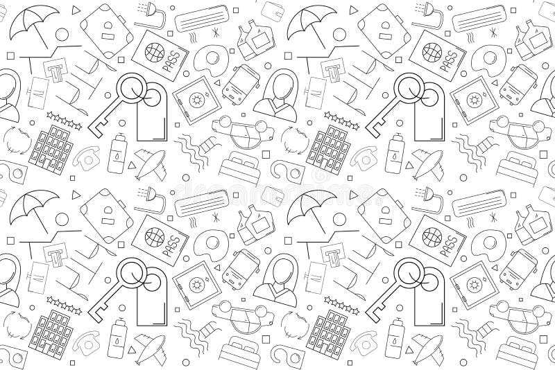 Vector Hotel Pattern. Hotel Seamless Background Stock Vector ...