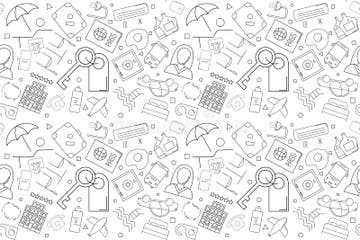 Vector Hotel Pattern. Hotel Seamless Background Stock Vector ...