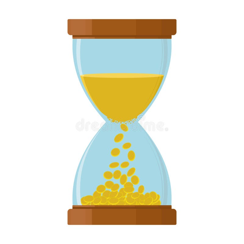 Vector of Hour Glass with Golden Coins Stock Vector - Illustration of ...