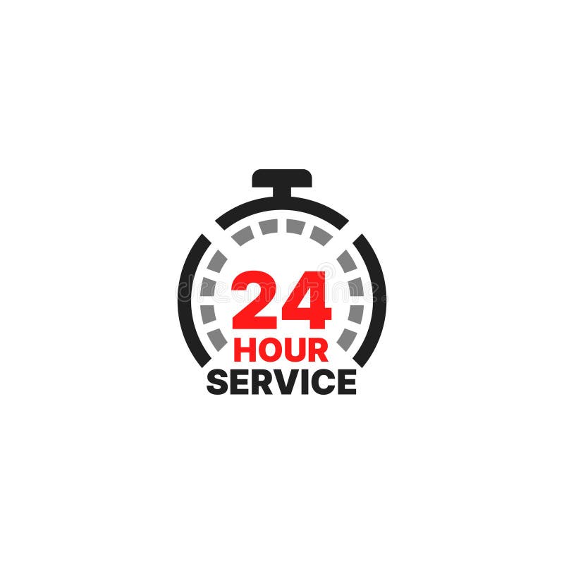 24h Service Clip art stock vector. Illustration of timetable - 378619937