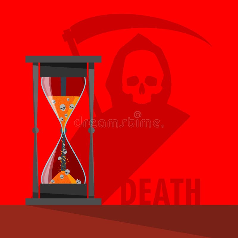 Vector Hourglass Casts and Death Stock Vector - Illustration of ...