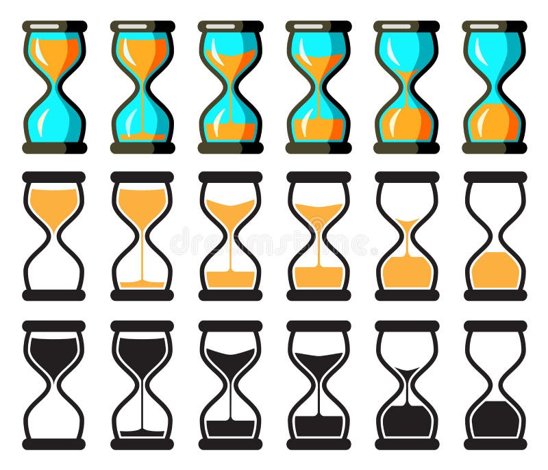 Hourglass Collection Elements Icons Set Vector Stock Vector ...