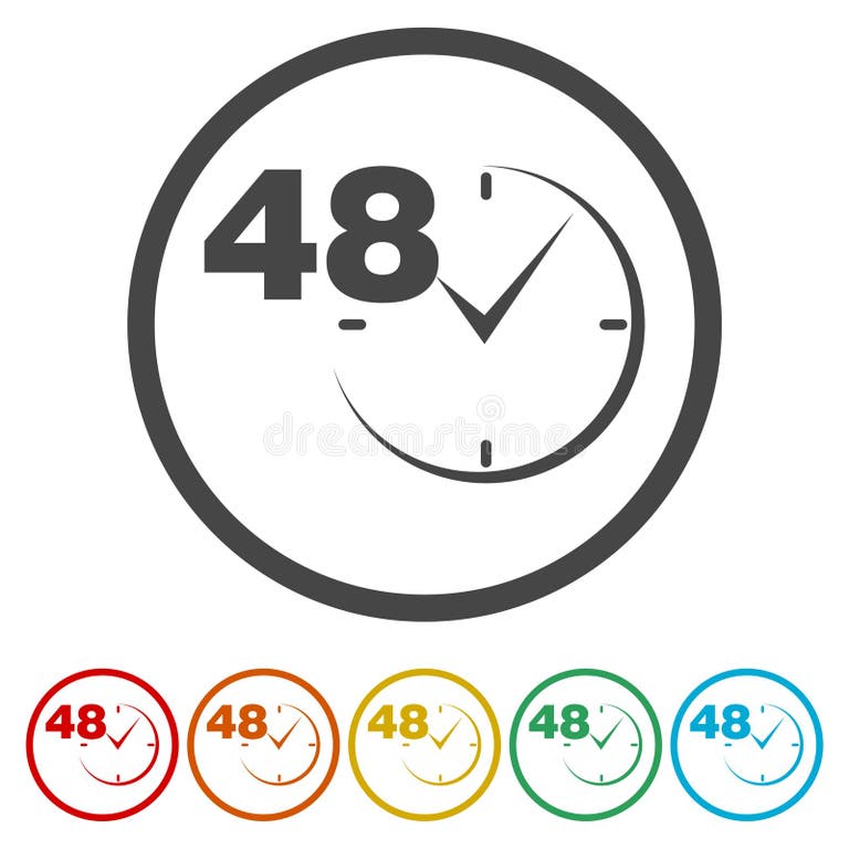 Vector 48 hours stock vector. Illustration of logo, isolated - 129298240