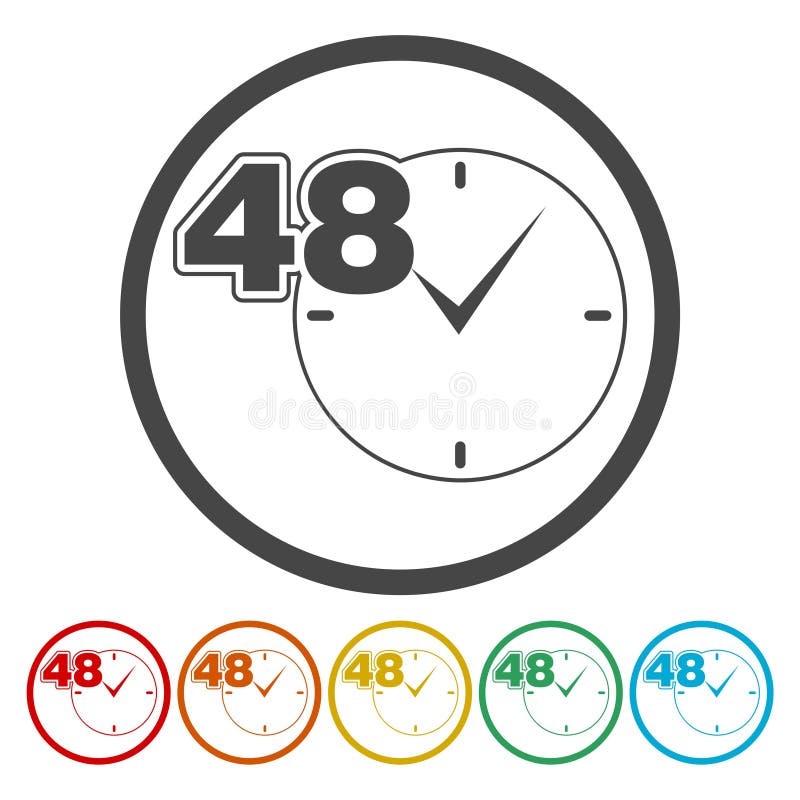 Vector 48 hours stock vector. Illustration of logo, isolated - 129298240