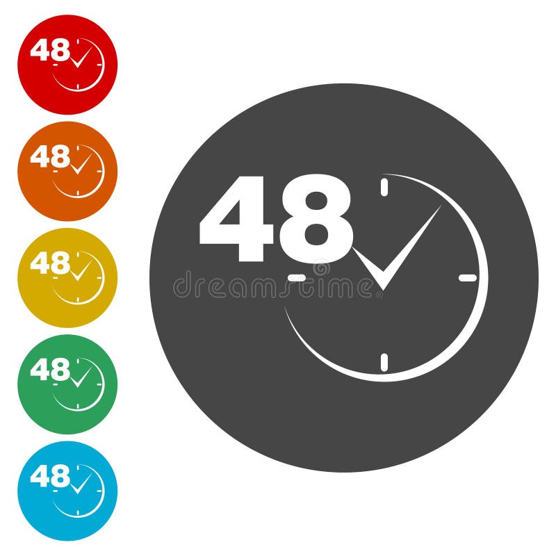 Vector 48 hours stock vector. Illustration of stop, sign - 131143142