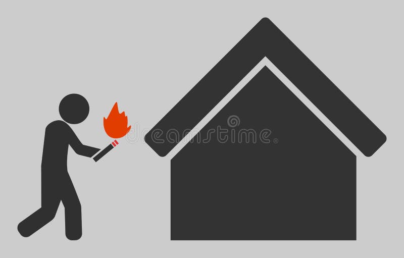 Vector House Arsonist Icon Illustration Stock Vector - Illustration of ...