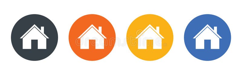 Vector House Icon in Circle Multiple Color Stock Vector - Illustration ...