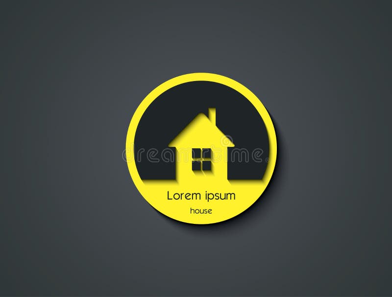Vector House Icon on Round Button Stock Vector - Illustration of button ...