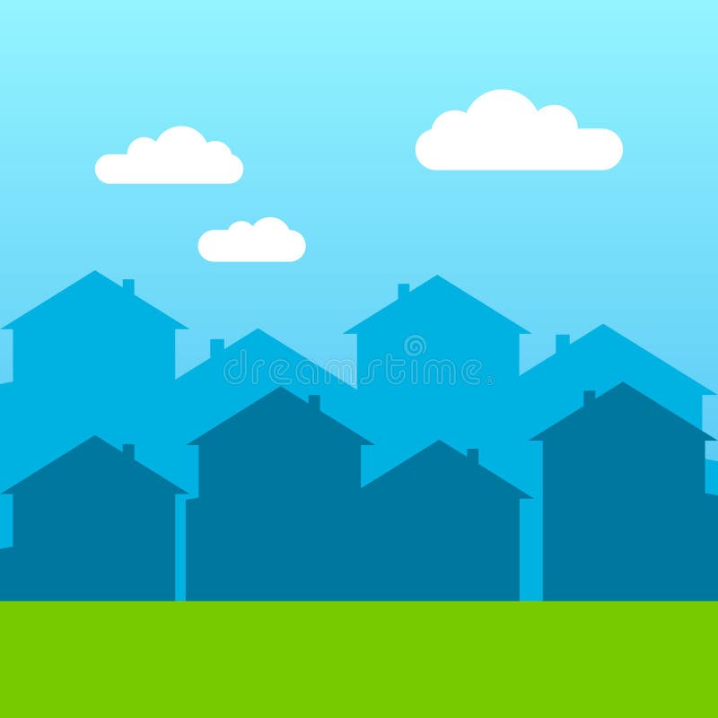 Vector House Silhouette Skyscraper Windows Building Roof Stock Vector ...