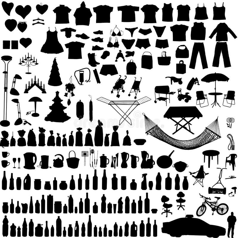 Vector household items set stock vector. Illustration of shirt - 5477034