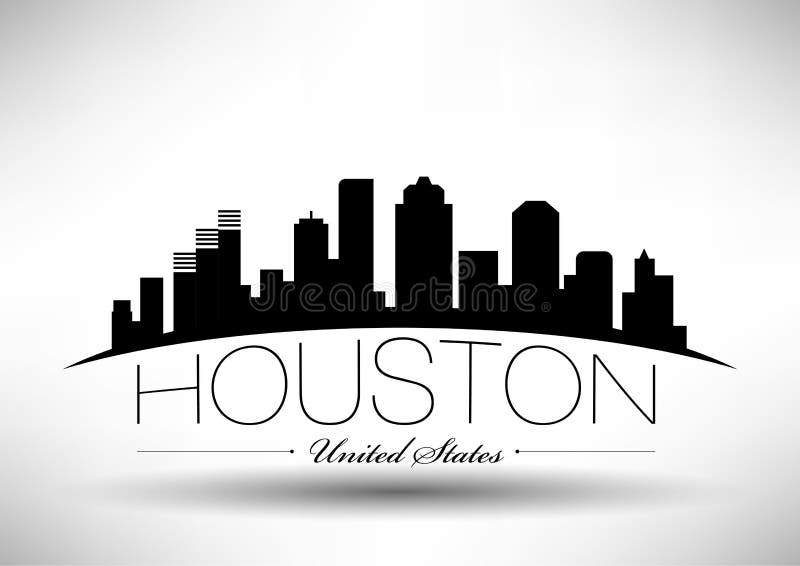Vector Houston Skyline Design Stock Vector - Illustration of modern ...