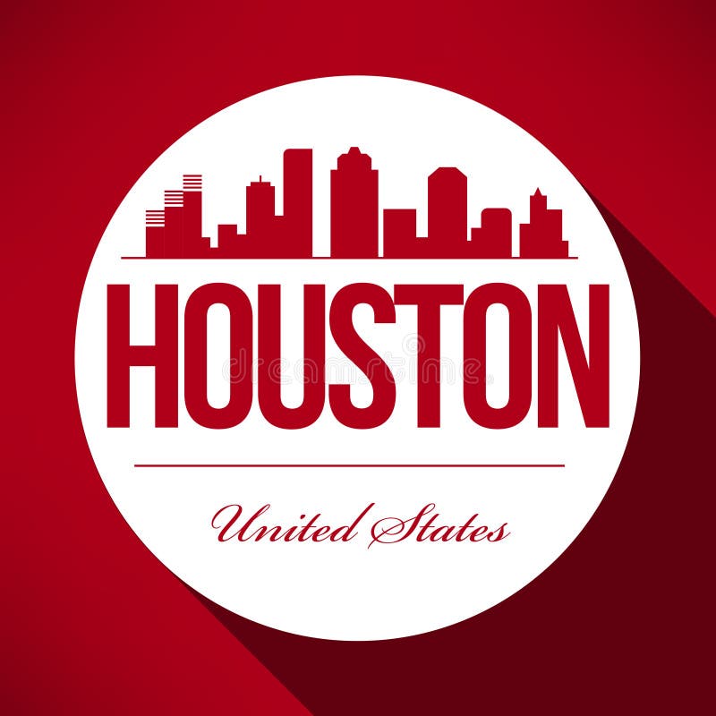 Vector Houston Skyline Design Stock Illustration - Illustration of ...