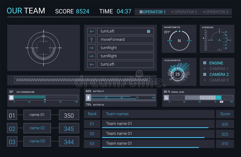 Vector HUD Elements for User Interface. Stock Vector - Illustration of ...