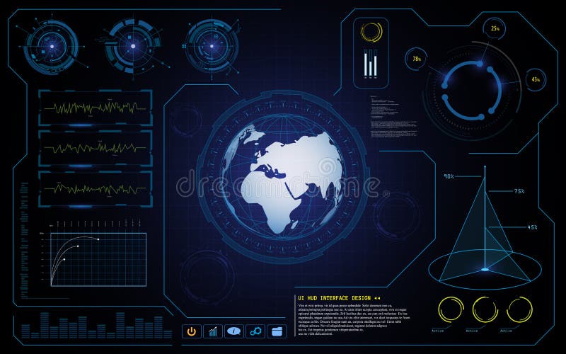 Communication HUD Interface Layout. Stock Illustration - Illustration ...