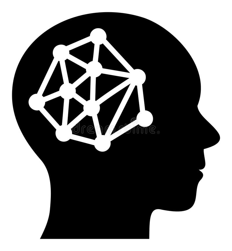 Vector Human Barin Network Flat Icon Image Stock Vector - Illustration ...