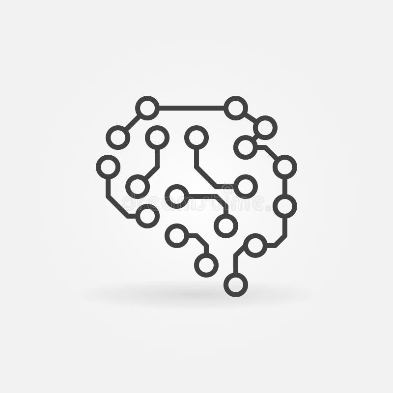 Vector Human Brain Connections Thin Line Concept Icon Stock Vector ...