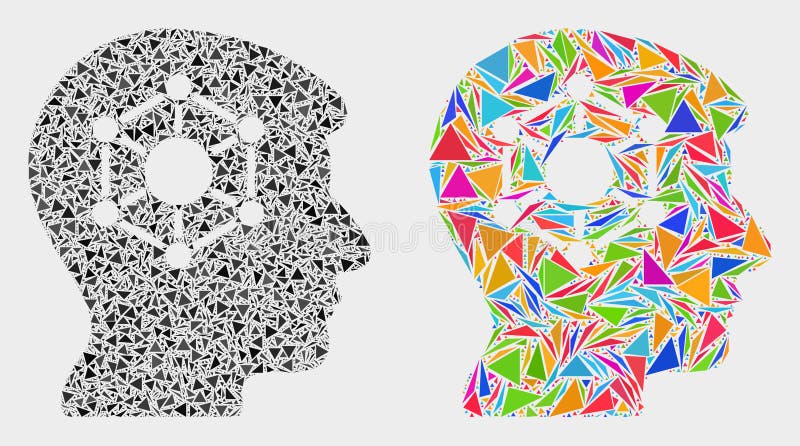 Brain Collage of Triangles stock vector. Illustration of creativity ...