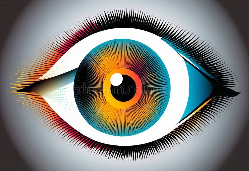 Vector Human Eye Illustration Made by Halftone Patter Stock ...