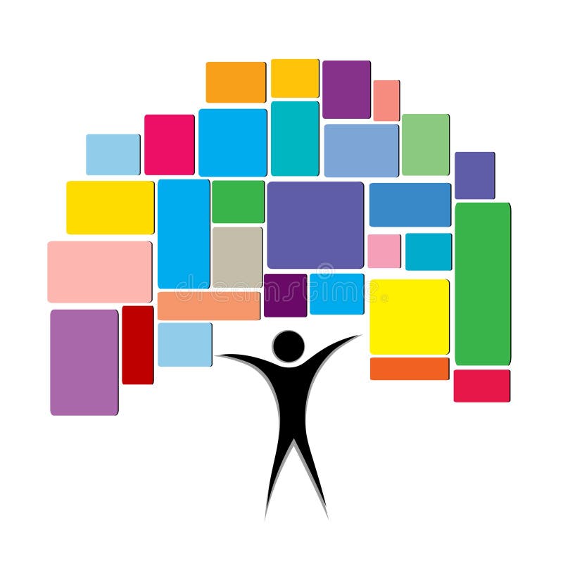 Abstract Colorful Family Tree Stock Vector - Illustration of binary ...