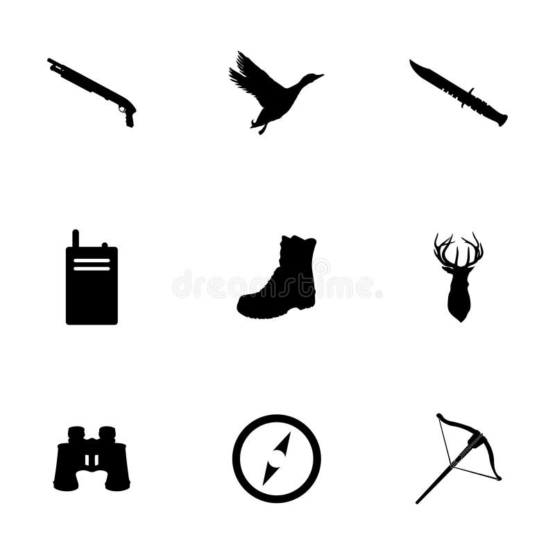 Hunting Icons stock vector. Illustration of arbalest - 10564520