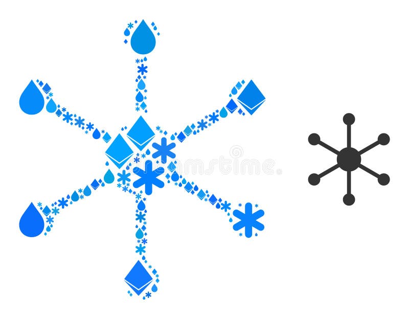 Ice Blue Water Composition Central Node Icon Stock Vector ...