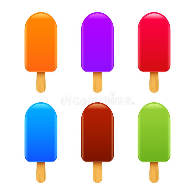 Vector Ice Cream Set. Icecream with Chocolate Flavor, Different Color ...