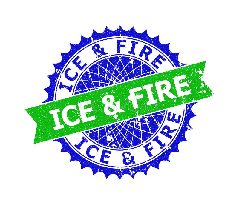 ICE and FIRE Bicolor Rosette Scratched Seal Stock Vector - Illustration of texture, rubber ...