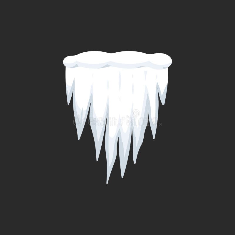 Vector Icicle Illustration in Cartoon Style. Snow and Ice Frame. Stock ...