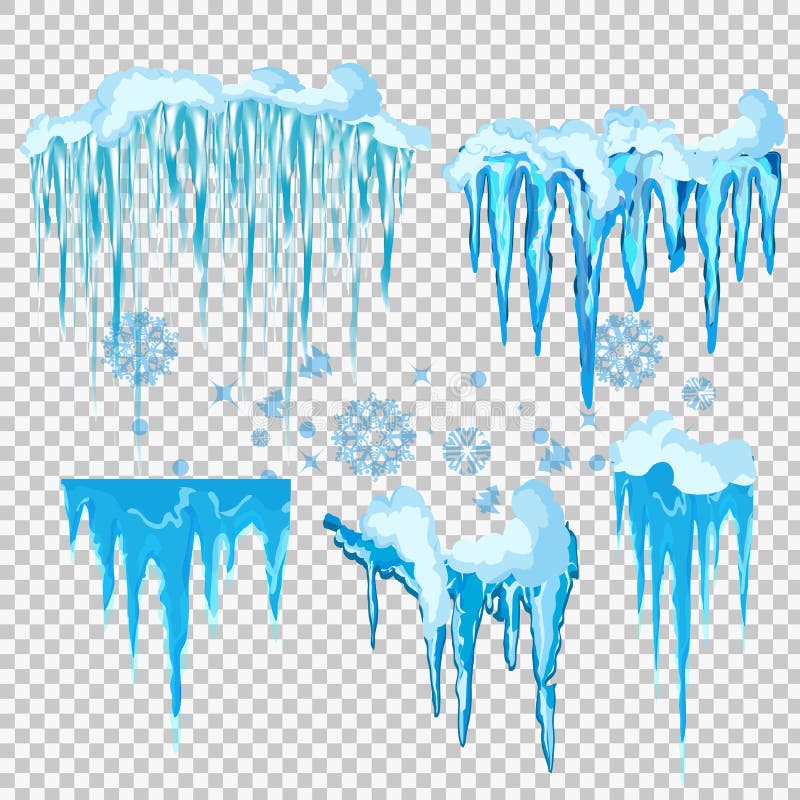 Vector Icicle and Snow Elements Clipart. Different Snow Cap Stock ...
