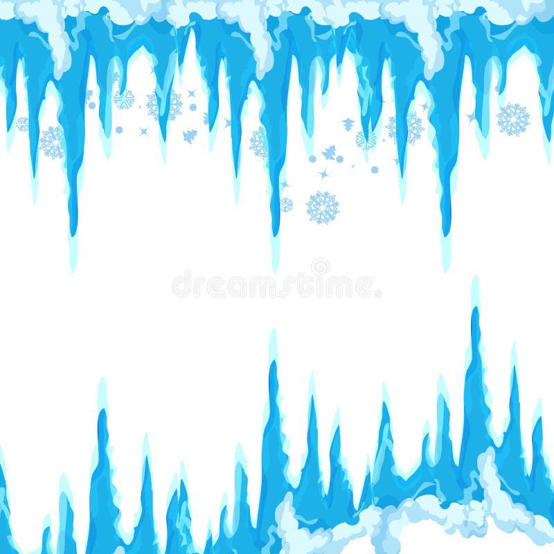 Vector Icicle and Snow Elements Clipart. Different Snow Cap Stock ...