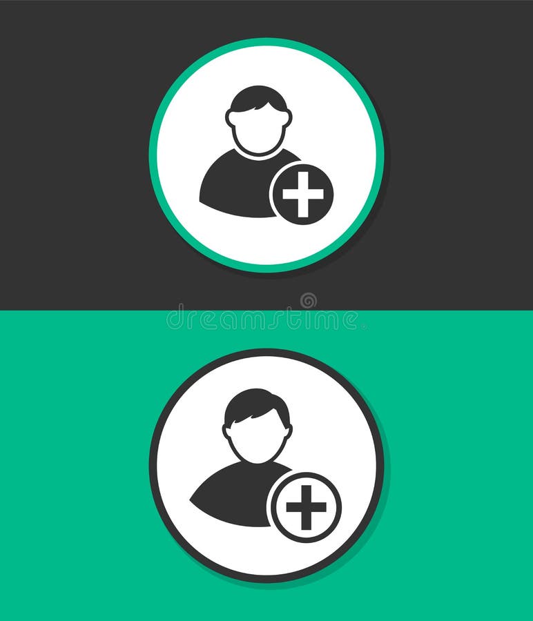 Add Friend Contact Icon, Outline Style Stock Vector - Illustration of ...