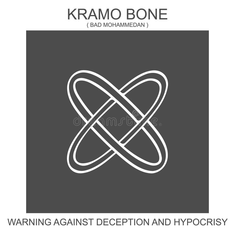 Icon with African Adinkra Symbol Kramo Bone. Symbol of Warning Against ...