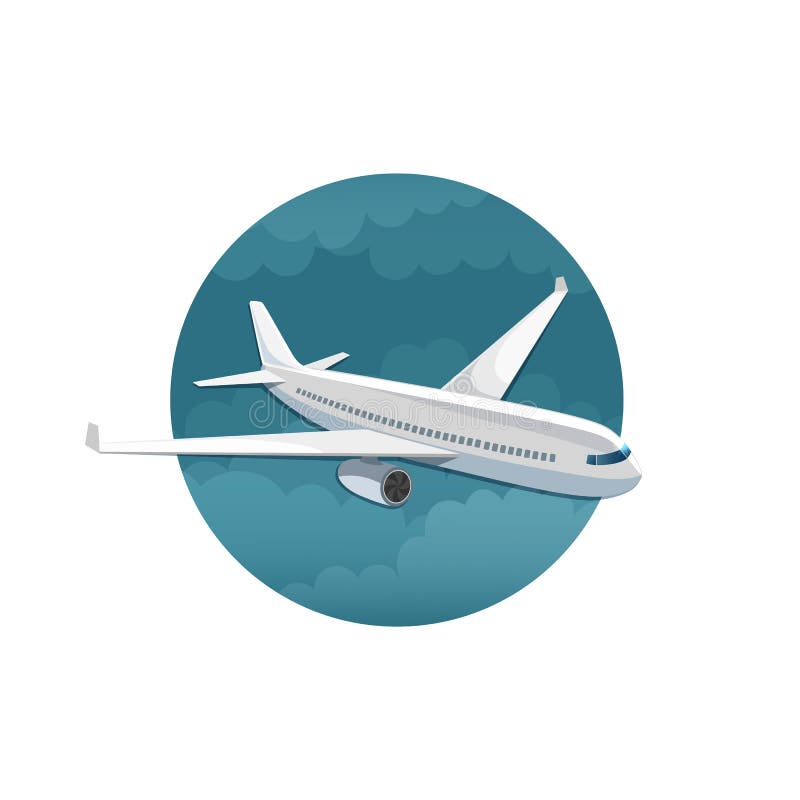 Vector Icon of Airplane Side View Stock Vector - Illustration of ...