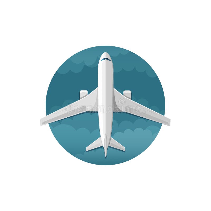 Vector Icon of Airplane Top View Stock Vector - Illustration of trip ...