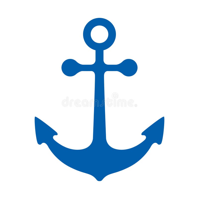 Vector Icon of Anchor in Blue Color. Stock Illustration - Illustration ...