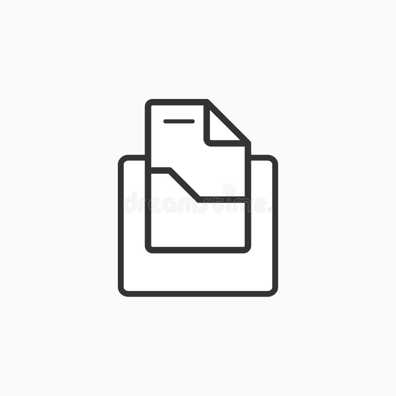 Vector Icon Archive Document Map in a Thin Line. Sign Icon File ...