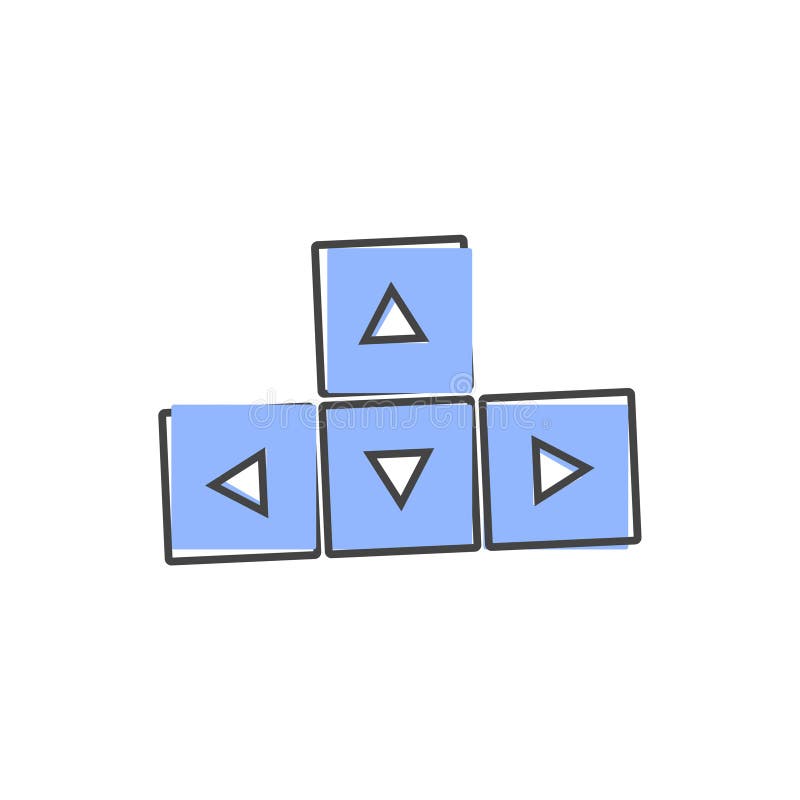 Vector Icon Arrow Button Keyboard Cartoon Style on White Isolated ...