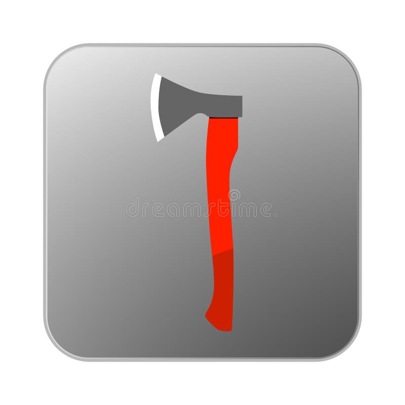 Vector Icon Axe with Orange Handle. Stock Vector - Illustration of ...
