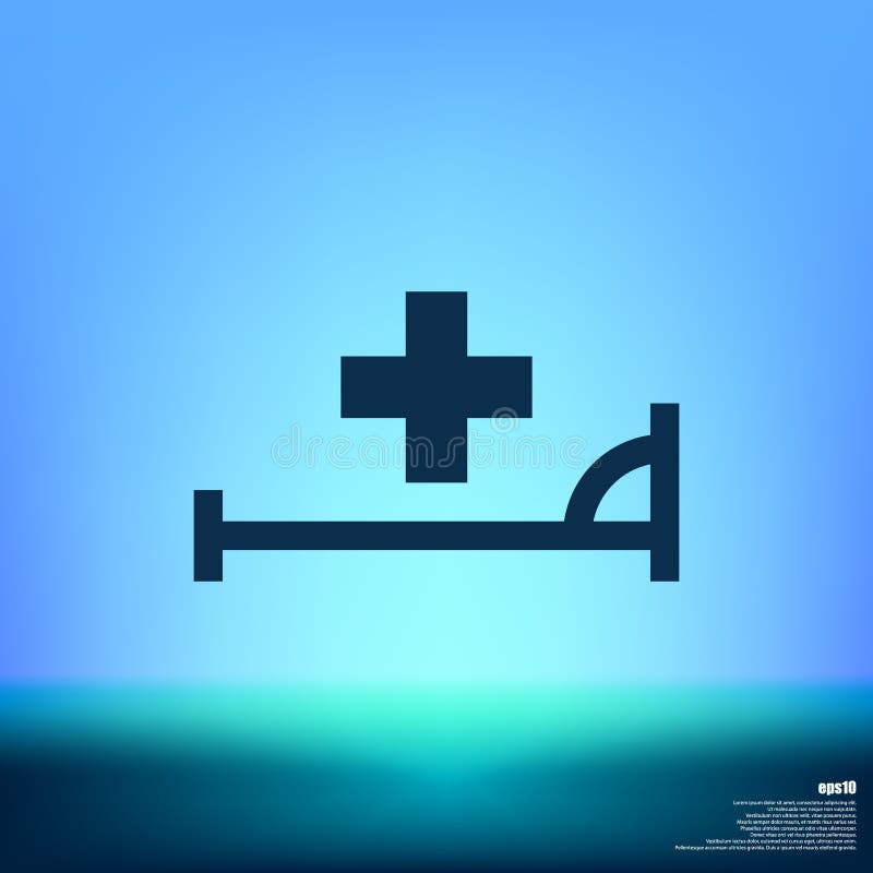 Vector Icon with Bed and Cross Stock Illustration - Illustration of ...