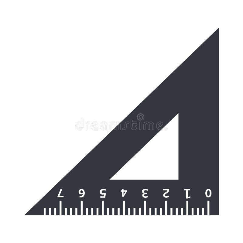 Vector Icon - Black Silhouette Setsquare. Triangle Ruler Stock Vector ...