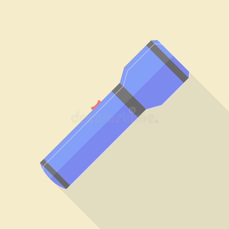 Vector Icon of Blue Flashlight. Blue Flashlight Icon in Flat Style for ...
