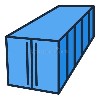 Vector Icon of a Blue Shipping Container. Cargo Colored Symbol Stock ...