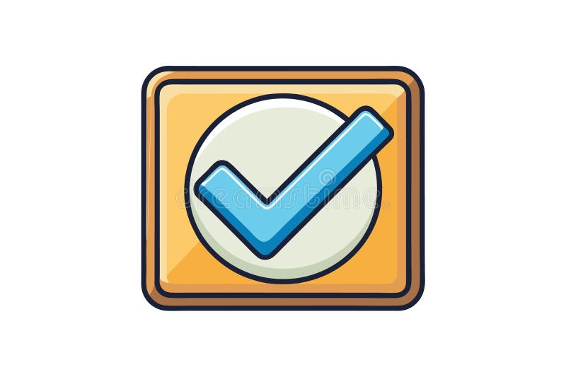 Vector Icon of a Bold Checkmark Enclosed in a Square Badge, Symbolizing ...