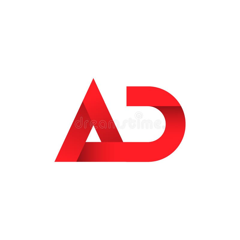 Abstract Letter AD Logo Design Idea. Stock Illustration - Illustration ...