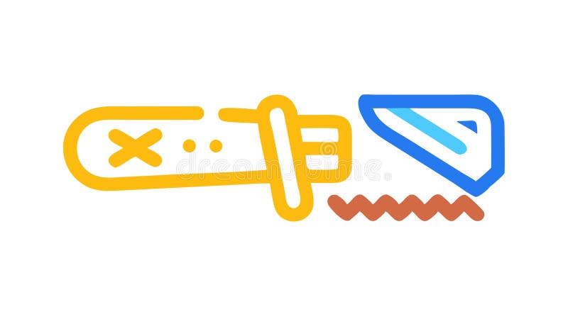 Broken Chainsaw with a Warning Symbol Icon, Vector Design Generative AI ...