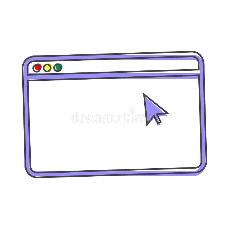 Vector Icon of the Browser Cartoon Style on White Isolated Background ...